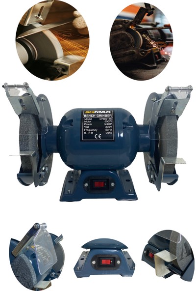 Stilmax Germany Type 175 mm 550 Watt Tezgah Üstü Taşlama Bakır Sargı Bıçak Balta Bileme Çark Taşı Taş Motoru Stilmax Germany Type 175 mm 550 Watt Tezgah Üstü Taşlama Bakır Sargı Bıçak Balta Bileme Çark Taşı Taş Motoru