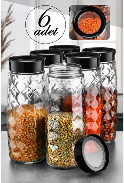 Karçiçeği Home 6 Adet Mega Boy Cam Kavanoz Seti 1600 ml Karçiçeği Home 6 Adet Mega Boy Cam Kavanoz Seti 1600 ml