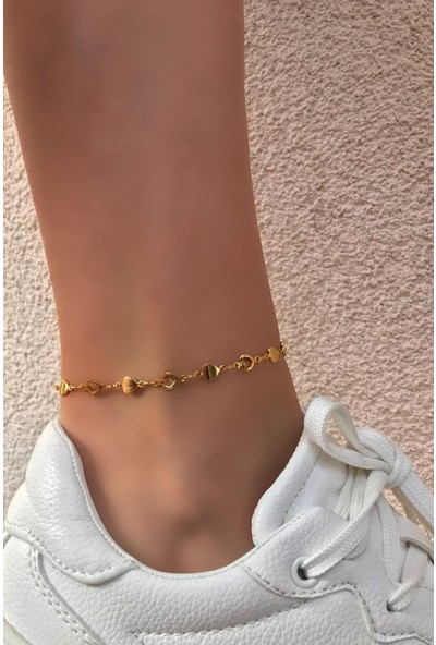 His Takı Kadın 24K Altın Kaplama Kalpli Ayarlanabilir Halhal His Takı Kadın 24K Altın Kaplama Kalpli Ayarlanabilir Halhal