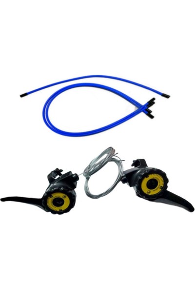 Hsgl Bisiklet Başparmak Ittirmeli 3 x 5/6/7 Hız Vites Kolu Takımı Mavi Kablo Hsgl Bisiklet Başparmak Ittirmeli 3 x 5/6/7 Hız Vites Kolu Takımı Mavi Kablo