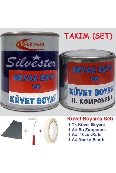 Darsa Küvet Boyası (Çift Kompanentli) 1/1 Set (Boya-Tk+Rulo+Bant+Zımpara)