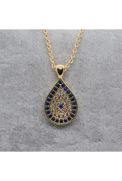 X-lady Accessories Altın Renk Zirkon Taşlı Damla Göz Kolye 771 X-lady Accessories Altın Renk Zirkon Taşlı Damla Göz Kolye 771
