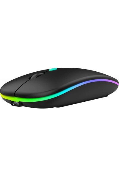 2.4g ile Sessiz Şarj Edilebilir Kablosuz Bluetooth Fare, Siyah 2.4g ile Sessiz Şarj Edilebilir Kablosuz Bluetooth Fare, Siyah