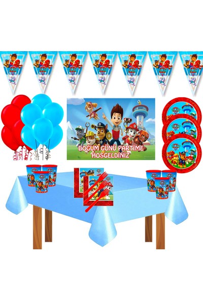Paw Patrol Afişli Lüx Paw Patrol Paw Petrol Doğum Günü Parti Süsleri Süsleme Seti