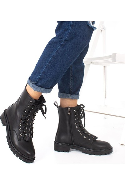 Günkar Siyah Süet Bağcıklı Bot