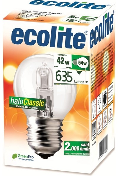 Ecolite 42W Akkor Flamentli Dim Edilebilir Haloclassic Ampül 3 Adet Ecolite 42W Akkor Flamentli Dim Edilebilir Haloclassic Ampül 3 Adet