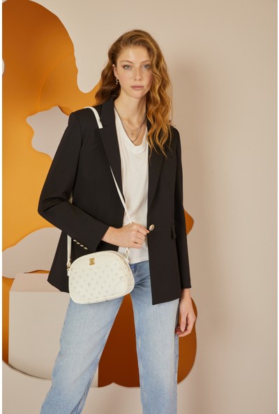 Pierre Cardin Beyaz Monogram Kadın Çapraz Çanta 05PO22Y1534-MN By