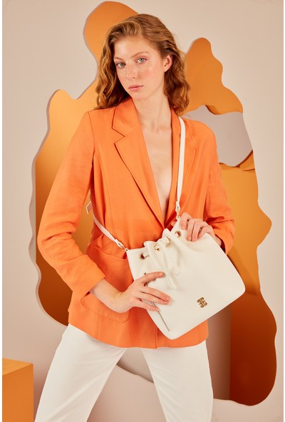 Pierre Cardin Print Beyaz Kadın Çapraz Çanta 05PO22Y1544-P By