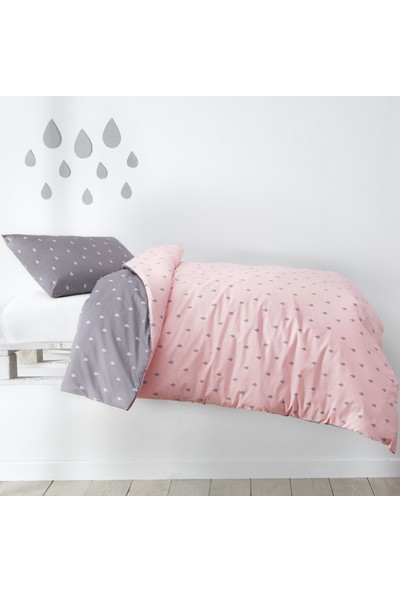 Hibboux Drops Bebek Nevresim Seti - Grey/pink Hibboux Drops Bebek Nevresim Seti - Grey/pink