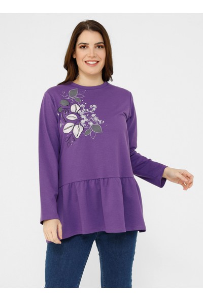 Alia Büyük Beden Eteği Volanlı Tunik - - Alia Alia Büyük Beden Eteği Volanlı Tunik - - Alia