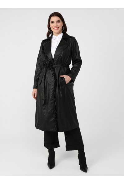 Alia Büyük Beden Kuşaklı Püskül Detaylı Kap - - Alia