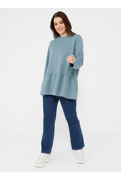 Alia Büyük Beden Eteği Volanlı Tunik - - Alia Alia Büyük Beden Eteği Volanlı Tunik - - Alia