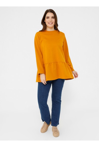 Alia Büyük Beden Eteği Volanlı Tunik - - Alia Alia Büyük Beden Eteği Volanlı Tunik - - Alia