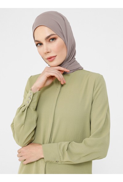 Refka Gizli Düğmeli Arkası Uzun Aerobin Tunik - Yağ Yeşili - Refka Woman Refka Gizli Düğmeli Arkası Uzun Aerobin Tunik - Yağ Yeşili - Refka Woman