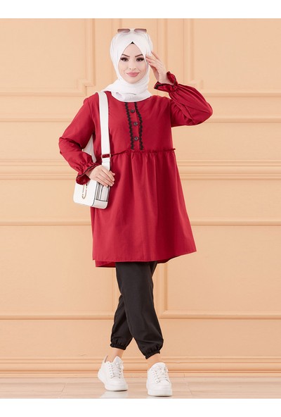 Tofisa Tunik&pantolon Ikili Takım - Bordo - Tofisa