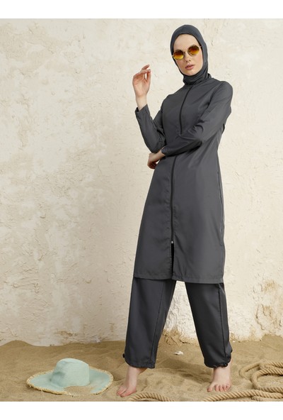 Mayo Bella Uzun Tam Kapalı Mayo - Antrasit - Mayo Bella