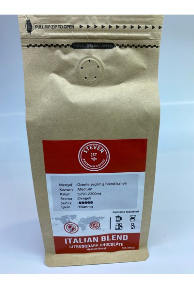 Steven Italian Blend Çekirdek Kahve 250 gr