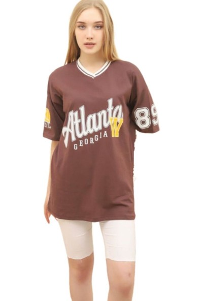 Laviyosa Atlanta Baskılı Tişört Kahve