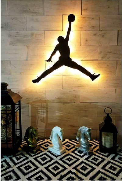 AS Desing Asdesin Micheal Jordan Figürlü Ledli Tablo Dekor Tablo