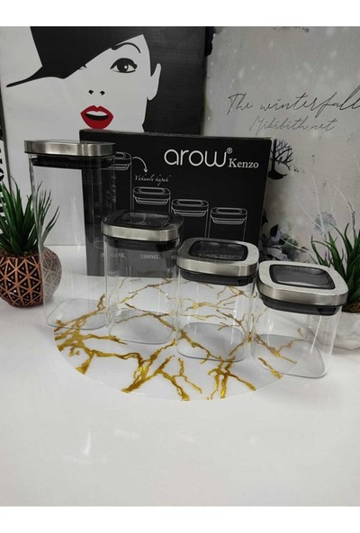 Arow Kenzo 4 Lü Cam Kavanoz Seti