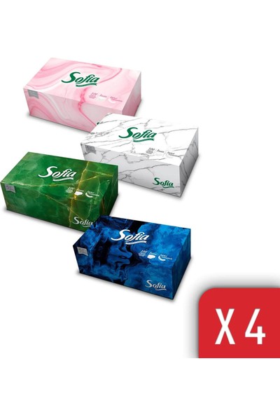 Sofia Kutu Mendil 100 Yaprak x 4 Sofia Kutu Mendil 100 Yaprak x 4