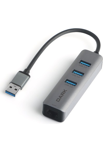 Dark USB Type-A To RJ45 Gigabit Ethernet ve 3xusb 3.0 Hub Çoklayıcı Adaptör (DK-AC-USB332GL) Dark USB Type-A To RJ45 Gigabit Ethernet ve 3xusb 3.0 Hub Çoklayıcı Adaptör (DK-AC-USB332GL)