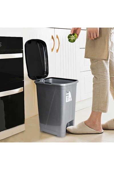 Porsima Metalize Slim Pedallı 25 Litre Çöp Kovası Porsima Metalize Slim Pedallı 25 Litre Çöp Kovası