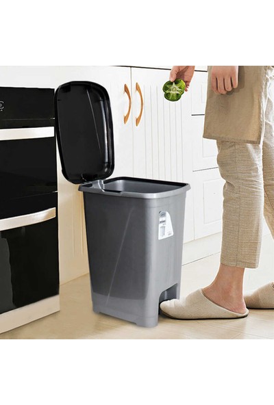 Porsima Metalize Slim Pedallı 40 Litre Çöp Kovası Porsima Metalize Slim Pedallı 40 Litre Çöp Kovası