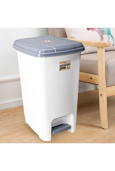 Porsima Slim Pedallı 40 Litre Çöp Kovası Beyaz Porsima Slim Pedallı 40 Litre Çöp Kovası Beyaz