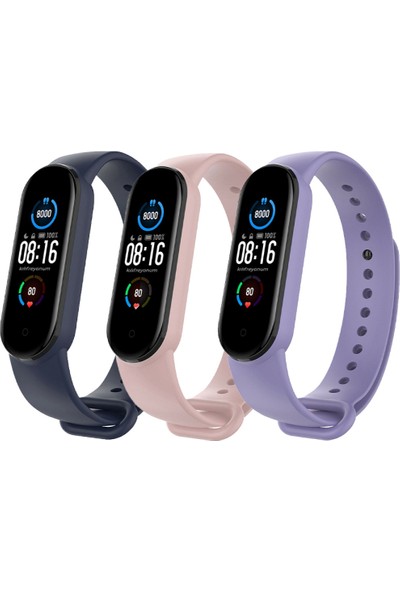 Kılıfreyonum Xiaomi Mi Band 5 ve 6 Uyumlu Kordon Seti 3lü