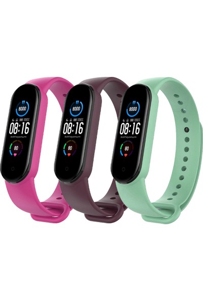 Kılıfreyonum Xiaomi Mi Band 5 ve 6 Uyumlu Kordon Seti 3lü