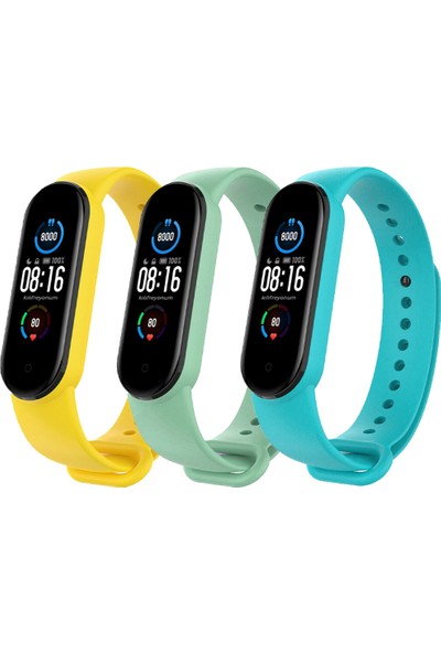 Kılıfreyonum Xiaomi Mi Band 5 ve 6 Uyumlu Kordon Seti 3lü