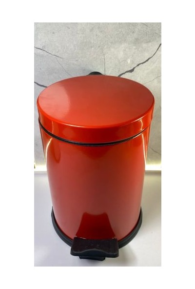 Empa Metal Paslanmaz Metal Pedallı Çöp Kovası -Kırmızı 3l-