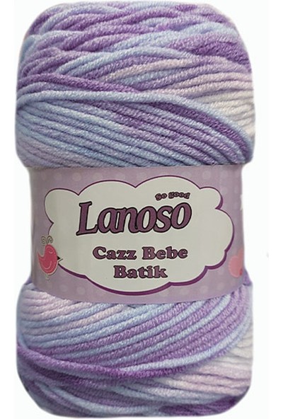 Lanoso Cazz Bebe Batik Örgü Ipi Premium Akrilik 210 mt 100 gr Örgü Ipi