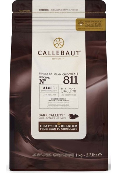 Callebaut Bitter Pul Kuvertür Çikolata 1 kg