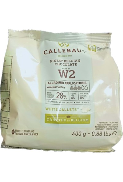 Callebaut Beyaz Pul Kuvertür Çikolata 400 gr Callebaut Beyaz Pul Kuvertür Çikolata 400 gr