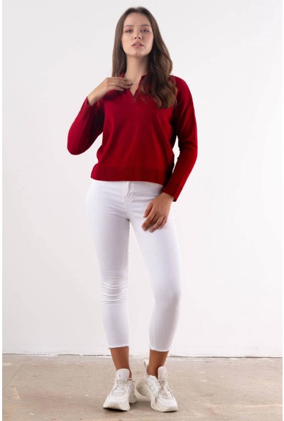 Hn Tekstil Yüksek Bel Skinny Jean Pantolon  - Beyaz 25