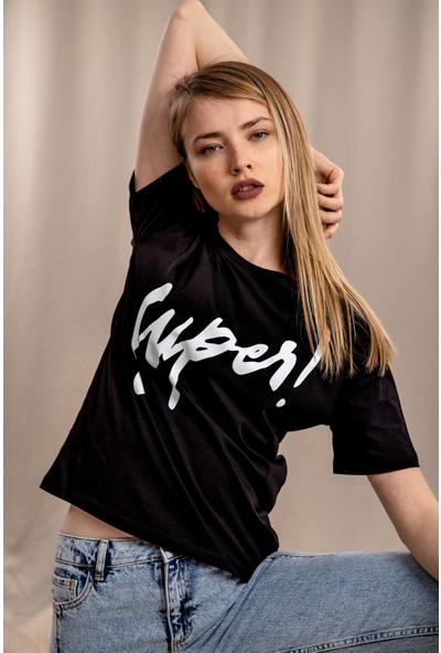 Hn Tekstil Bisiklet Yaka Baskılı Tişört - Siyah S Hn Tekstil Bisiklet Yaka Baskılı Tişört - Siyah S