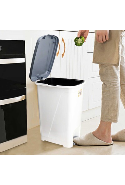 Porsima Kovalı Slim Pedallı 40 Litre Çöp Kovası Beyaz Porsima Kovalı Slim Pedallı 40 Litre Çöp Kovası Beyaz