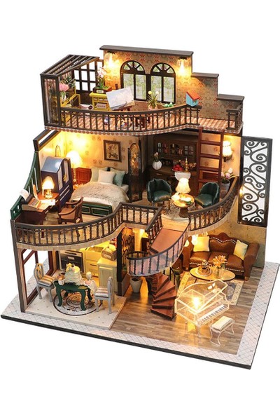 Lovoski Ahşap Bebek Evi Kiti Oyuncağı - Kahverengi (Yurt Dışından)