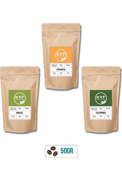 Kyf Coffee Flitre Kahve Çeşitlerimiz 3X50GR (Deneme Paketi) Kyf Coffee Flitre Kahve Çeşitlerimiz 3X50GR (Deneme Paketi)