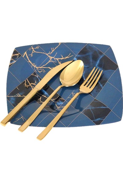 Özlife Koza 36 Parça Çatal Kaşık Bıçak Takımı Gold DZK-805