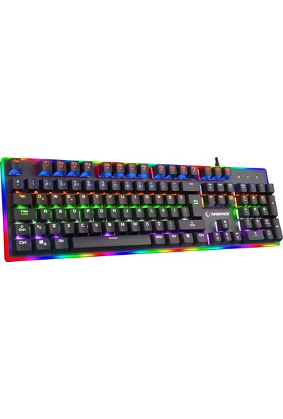 Rampage Bygame-K1 Rgb LED Frame Rainbow Mekanik Red Switch Oyuncu Klavyesi Rampage Bygame-K1 Rgb LED Frame Rainbow Mekanik Red Switch Oyuncu Klavyesi