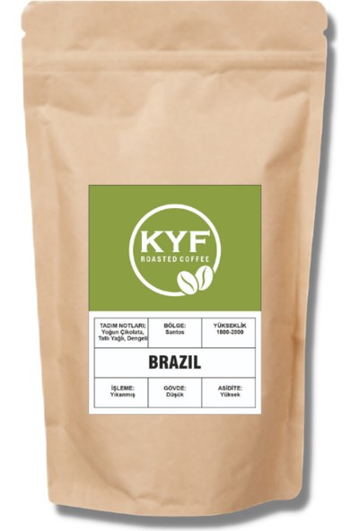 Kyf Coffee Brazil Santos Öğütülmüş Flitre Kahve 250GR Kyf Coffee Brazil Santos Öğütülmüş Flitre Kahve 250GR