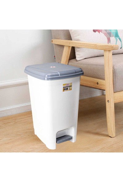 Porsima Slim Pedallı 15 Litre Çöp Kovası Beyaz Porsima Slim Pedallı 15 Litre Çöp Kovası Beyaz