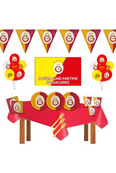 Galatasaray Afişli Lüx Galatasaray Taraftar Doğum Günü Parti Süsleri Süsleme Seti Galatasaray Afişli Lüx Galatasaray Taraftar Doğum Günü Parti Süsleri Süsleme Seti