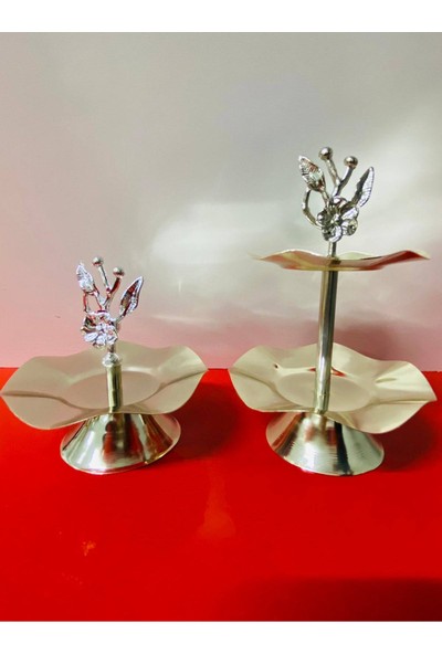 Gümüş Sunumluk 2'li Set