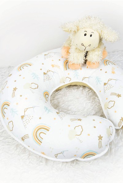 BabyNest Emzirme Yastığı ve Destek Minderi Gökkuşağı Bej (Beyaz Biye Detaylı) BabyNest Emzirme Yastığı ve Destek Minderi Gökkuşağı Bej (Beyaz Biye Detaylı)