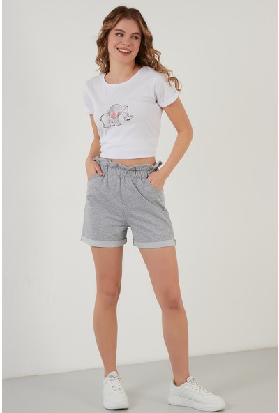 Lela Beli Lastikli Cepli Short Bayan Short 5863880 Lela Beli Lastikli Cepli Short Bayan Short 5863880