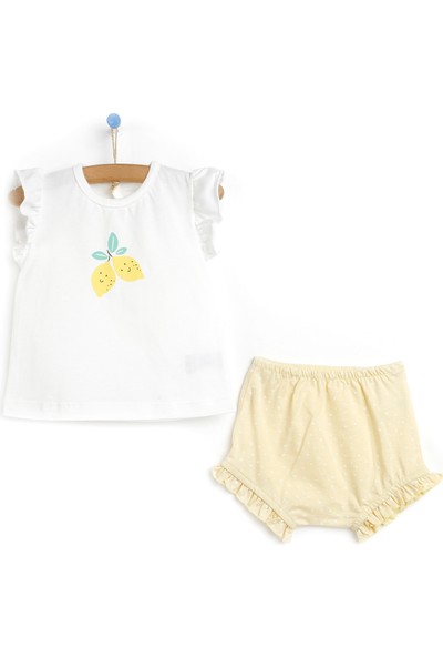 Hello Baby Enjoy Food Fırfırlı Tshirt-Şort Hello Baby Enjoy Food Fırfırlı Tshirt-Şort